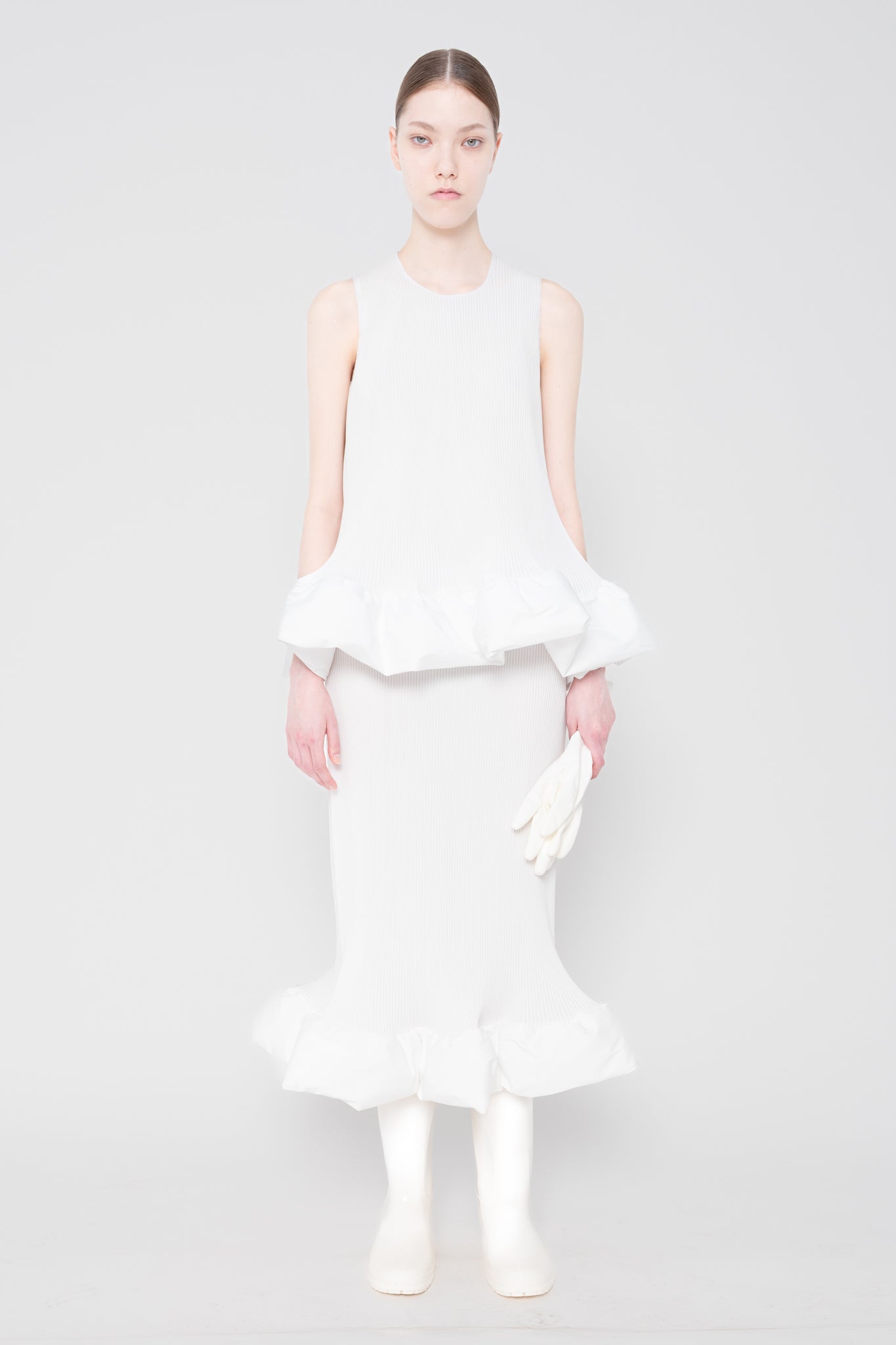 WHITE PUFFLE RIPPLE SKIRT – Melitta Baumeister